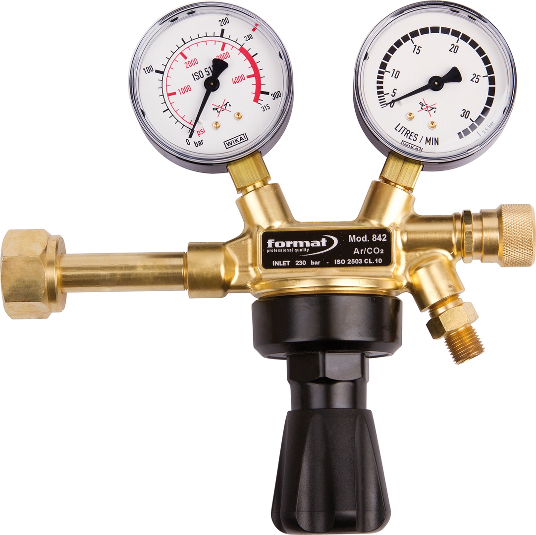 Flaschendruckminderer nach DIN EN ISO 2503, Ar/Co2/He 1/4", 200 Bar, 1-stufig